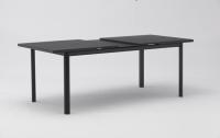 China Outdoor Furniture Glass Extension Dining Table and Folding Chair Set with Weather-resistant Materials for sale