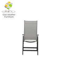 China Outdoor Furniture Glass Extension Dining Table and Folding Chair Set with Weather-resistant Materials for sale