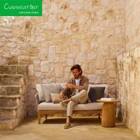 China Modern Outdoor Furniture Sofa Set Customised Outdoor Rope Woven Teak Sofa Simple Solid Wood Leg Sofa Garden Set for sale