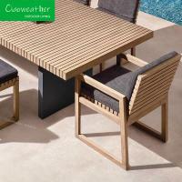 China Modern Outdoor Furniture Solid Wood Teak Courtyard Dining Armchair Wood Side Chair for Wooden Furniture Dining for sale