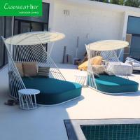 China Modern Design Style Outdoor Furniture Waterproof Sunbed with Gazebo Lounge Chaise Daybed and Aluminum Frame for sale