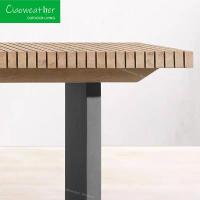 China Modern Outdoor Furniture Solid Wood Teak Courtyard Dining Armchair Wood Side Chair for Wooden Furniture Dining for sale