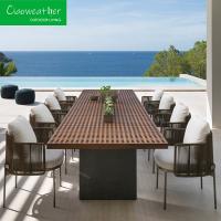 China Hotel Restaurant Banquet Outdoor Patio Garden Set Furniture Cast Aluminum Rope Woven Outdoor Chairs with Waterproof Cushions for sale