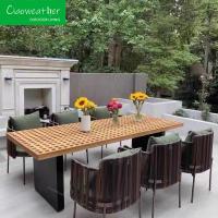 China Hotel Restaurant Banquet Outdoor Patio Garden Set Furniture Cast Aluminum Rope Woven Outdoor Chairs with Waterproof Cushions for sale