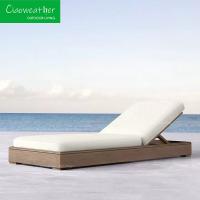 China Modern Outdoor Furniture Beach Wood Sun Lounger Perfect for Hotel Patio Pool Chaise Lounge for sale