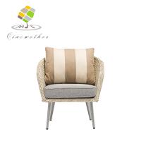 China Luxury Wicker Garden Furniture Modern Patio Furniture Aluminum Frame Rattan Outdoor Sofa Chair for sale