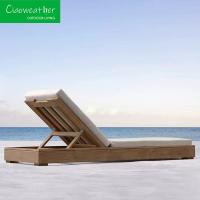 China Modern Outdoor Furniture Beach Wood Sun Lounger Perfect for Hotel Patio Pool Chaise Lounge for sale