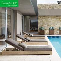 China Modern Outdoor Furniture Beach Wood Sun Lounger Perfect for Hotel Patio Pool Chaise Lounge for sale