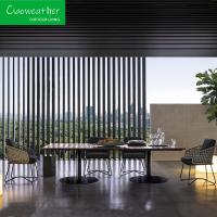 China Waterproof Cushions Chair and Luxury Rope Weaving Coffee Table Furniture Set for Hotel Outdoor Dining Aluminum Frame Garden Set for sale