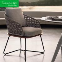 China Waterproof Cushions Chair and Luxury Rope Weaving Coffee Table Furniture Set for Hotel Outdoor Dining Aluminum Frame Garden Set for sale
