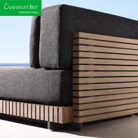 China Modern Teak Outdoor Sofa Set Solid Wood Waterproof Sun Protection Hotel Garden Patio for sale