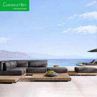 China Modern Teak Outdoor Sofa Set Solid Wood Waterproof Sun Protection Hotel Garden Patio for sale