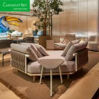 China General Outdoor Furniture Balcony Patio Furniture Rope Sun Bed with Waterproof Upholstery Cushion in Customized Color for sale