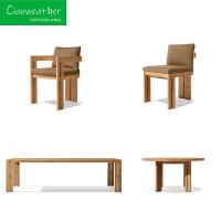 China Customized Color Outdoor Dining Set Solid Teak Wood Dining Chair for end Teakwood Patio Garden Furniture for sale