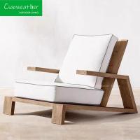 China Villa Hotel Outdoor Courtyard Latest Design Teak Wood Garden Sofa Set for Modern Furniture for sale