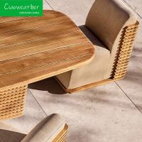 China Wooden Furniture Garden Set Modern Outdoor Furniture Solid Wood Teak Courtyard Dining Armless Chair Wood Side Chair for sale
