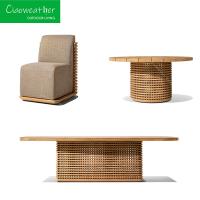 China Wooden Furniture Garden Set Modern Outdoor Furniture Solid Wood Teak Courtyard Dining Armless Chair Wood Side Chair for sale