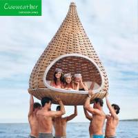China Outdoor Furniture Wicker Bird's Nest Shaped Swing Chair Bed Customized Color NO Folded for sale