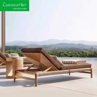 China Wood Outdoor Sun Lounge Chair for Luxury Resort Beach Chaise and Customized Color at Modern Hotel Patio for sale