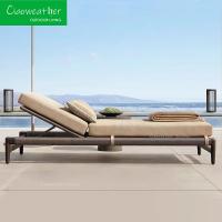 China Wood Outdoor Sun Lounge Chair for Luxury Resort Beach Chaise and Customized Color at Modern Hotel Patio for sale