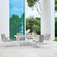 China Garden Set Outdoor Powder Coating Dining Table Set with Cushion for sale