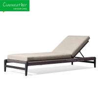 China Wood Outdoor Sun Lounge Chair for Luxury Resort Beach Chaise and Customized Color at Modern Hotel Patio for sale