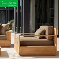China Outdoor Furniture Luxury Hotel Modern Waterproof Wooden Sofa Set for Patio Leisure Teak Wood Waterproof Set for sale