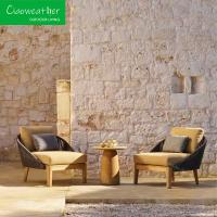 China Outdoor Foam Cushion Teak Wood Garden Patio Waterproof Rattan Daybed for Hotel Outdoor Furniture Sets for sale
