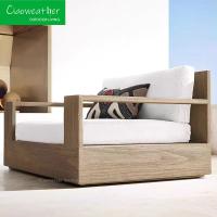 China Outdoor Furniture Luxury Hotel Modern Waterproof Wooden Sofa Set for Patio Leisure Teak Wood Waterproof Set for sale