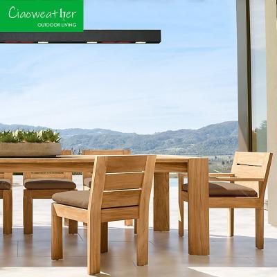 China Outdoor Dining Set With Hotel Patio Furniture And Modern Teak Wood Table And Chair for sale