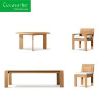 China Outdoor Dining Set With Hotel Patio Furniture And Modern Teak Wood Table And Chair for sale