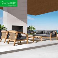 China Hotel Patio Conversation Furniture Teak Garden Sofa Set for Outdoor Entertaining for sale