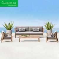 China Hotel Patio Conversation Furniture Teak Garden Sofa Set for Outdoor Entertaining for sale