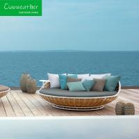 China Hotel Restaurant Banquet Home Coffee Outdoor Swing Chair with Cushion Sunbed Porch Swing Bed Sofa Rattan Patio Furniture Sets for sale