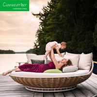 China Hotel Restaurant Banquet Home Coffee Outdoor Swing Chair with Cushion Sunbed Porch Swing Bed Sofa Rattan Patio Furniture Sets for sale