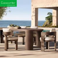 China Modern Design Customized Color Solid Wood Teak Courtyard Dining Armchair and Side Chair Set for Garden Furniture for sale