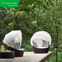 China Aluminum Frame Outdoor Rattan Woven Round Bed for Modern Garden Courtyard Pool Beach Home Bath Hotel Leisure Sofa for sale