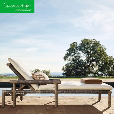 China Hotel Outdoor Pool Chaise Lounge Chair with Luxury Design and Water-Resistant Cushion for sale