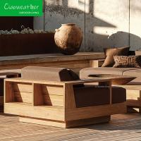 China Modern Waterproof Latest Design Outdoor Courtyard Teak Wood Garden Sofa Set for Patio Leisure for sale