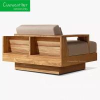 China Modern Waterproof Latest Design Outdoor Courtyard Teak Wood Garden Sofa Set for Patio Leisure for sale