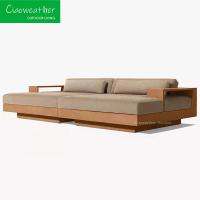 China Modern Waterproof Latest Design Outdoor Courtyard Teak Wood Garden Sofa Set for Patio Leisure for sale