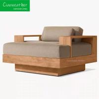 China Modern Waterproof Latest Design Outdoor Courtyard Teak Wood Garden Sofa Set for Patio Leisure for sale