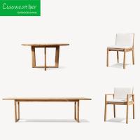China Commercial Outdoor Garden Dining Set Luxury Teak Wood Furniture for Hotel and Restaurant for sale