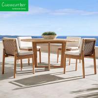 China Commercial Outdoor Garden Dining Set Luxury Teak Wood Furniture for Hotel and Restaurant for sale