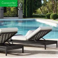 China Modern Style Outdoor Sun Bed Furniture with Waterproof Cushions and Nordic Design Teak Wood Chaise Lounge Recliner for sale