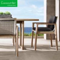 China Commercial Outdoor Garden Dining Set Luxury Teak Wood Furniture for Hotel and Restaurant for sale