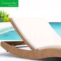 China Sun Lounger Hotel Patio Modern Resort Beach Chaise Villa Pool Lounge Chairs Outdoor Pool Teak Outdoor Sun Lounge Chair for sale
