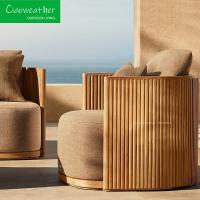 China Customized Color Modern Patio Villa Wooden Sofa Leisure Outdoor Courtyard Teak Wood Garden Sofa Set for sale