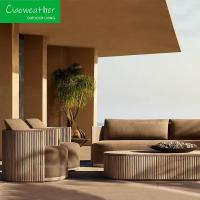 China Customized Color Modern Patio Villa Wooden Sofa Leisure Outdoor Courtyard Teak Wood Garden Sofa Set for sale