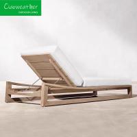 China Modern Teak Chaise Waterproof Cushioned Sun Lounger for Luxury Outdoor Pool and Beachside Relaxation for sale